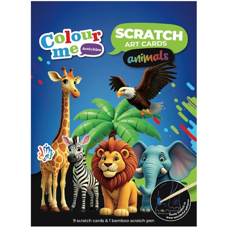 Colour Me Activities Scratch Art Cards (animals) | Programit (Pty) Ltd